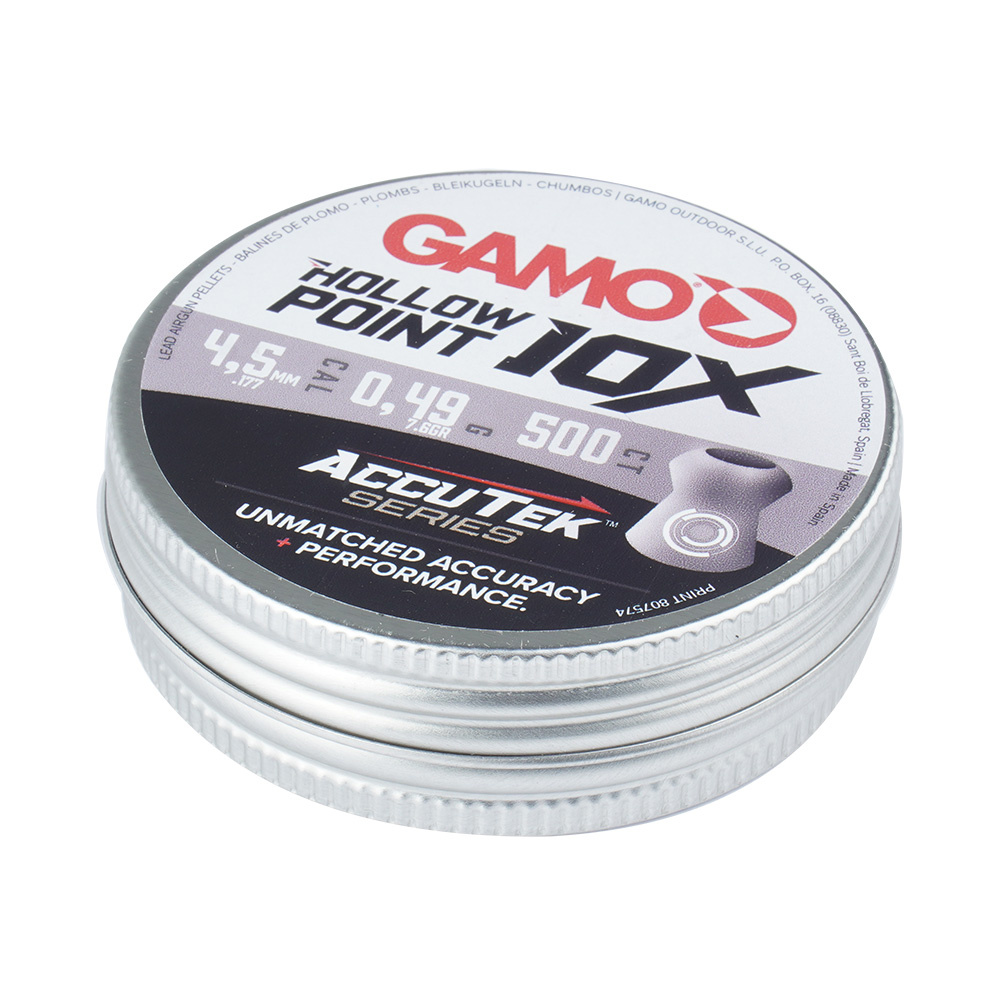 Gamo - Diabolo Pellets AccuTek Hollow Point 10X - Caliber 4.5 mm - 500 ...