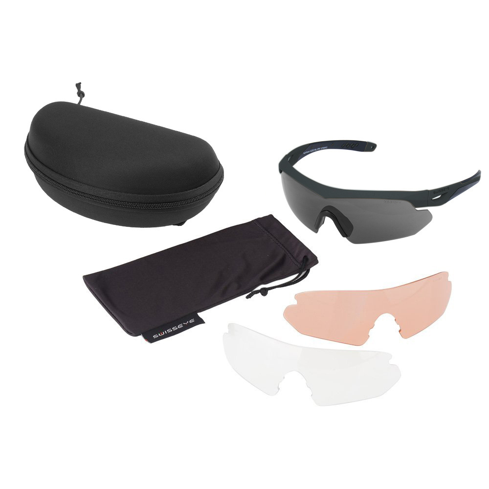 Swiss Eye - Ballistic Glasses Nighthawk with Visor Set - Rubber Green ...