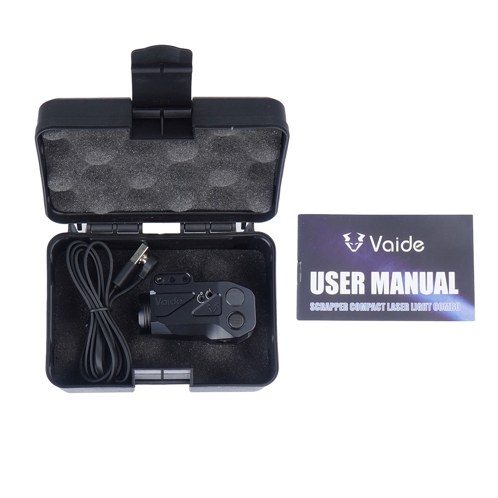 Vaide - Tactical LED Flashlight Weapon Mounted with Laser Compact ...