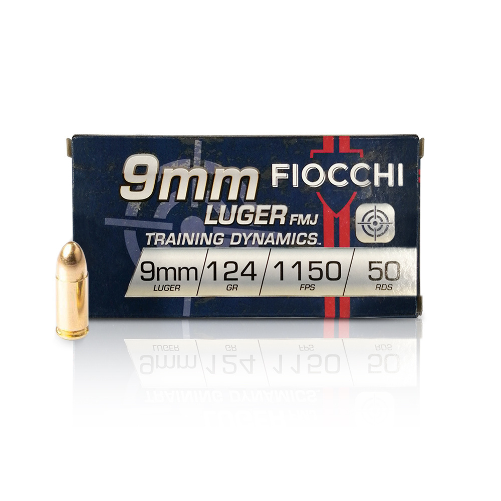 Fiocchi - Pistol Ammunition 9x19 Luger Parabellum FMJ 124gr/8.0g - BOX 50 rounds - #709112 best ...